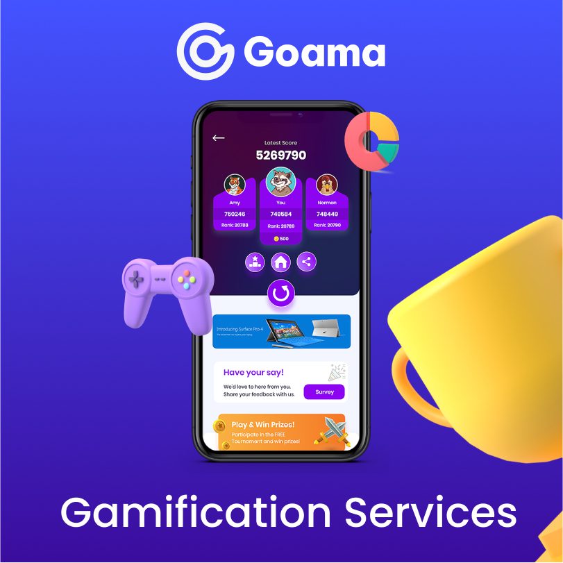 Gamification services | Increase daily visits and engagement | Goama